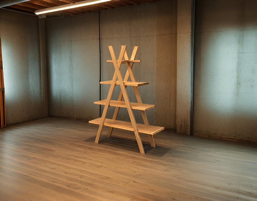 X Shelves Build Plan, Woodworking Plan, Ladder Wooden Shelves, DIY ...
