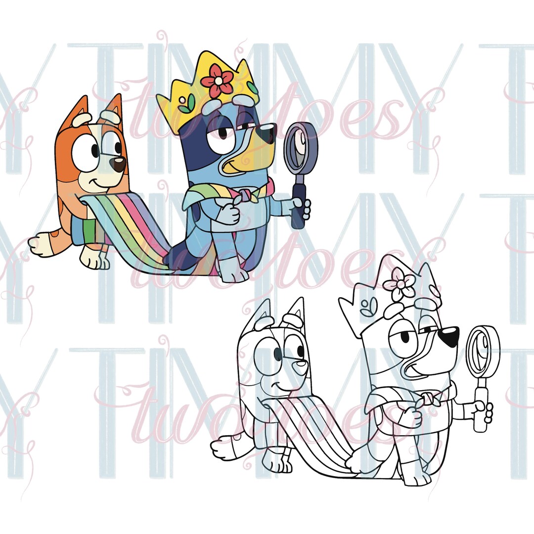 Bluey & Bingo Queens Vector/transparent Files for Laser Machine, Cricut ...