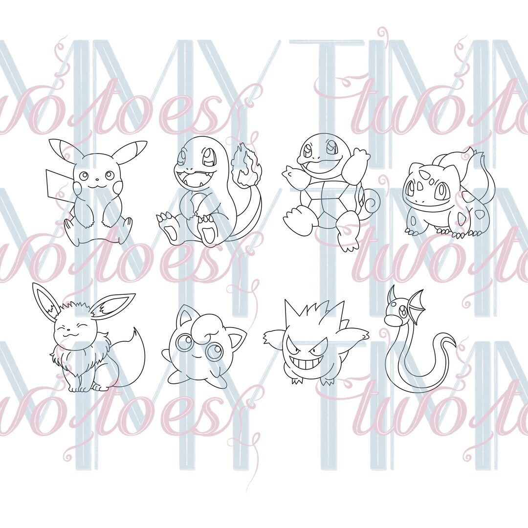 Pokémon Set Transparent Vector PNG Instant File Download for Laser ...