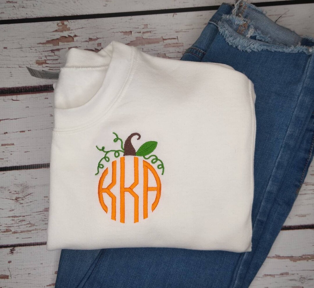 Fall Sweatshirt, Embroidered Shirt, Crewneck Sweatshirt, Monogrammed ...