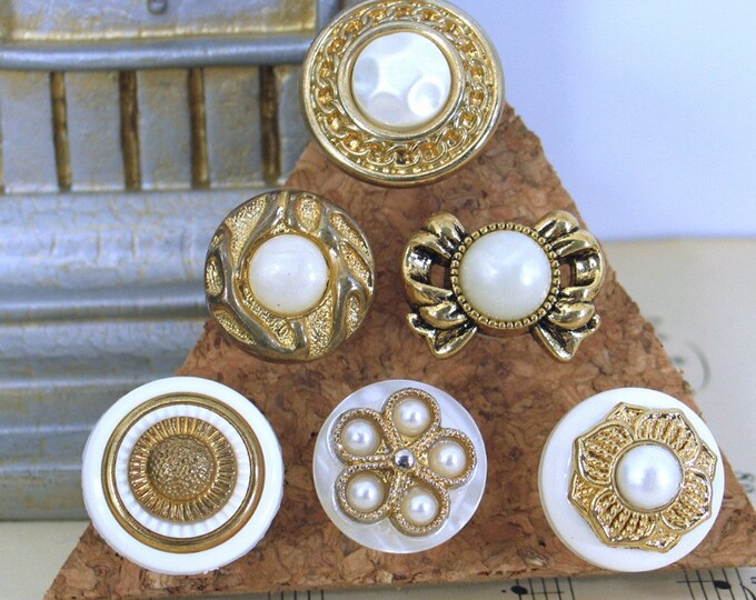 Gold and Pearl Fancy Button Push Pin Set - Etsy