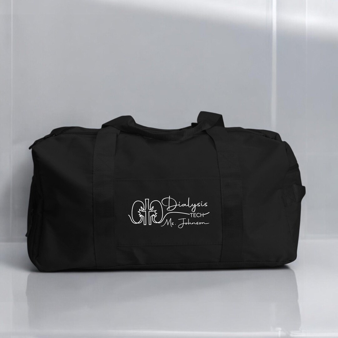 Personalized Dialysis Tech Duffle Bag With Shoe Compartment, Custom ...
