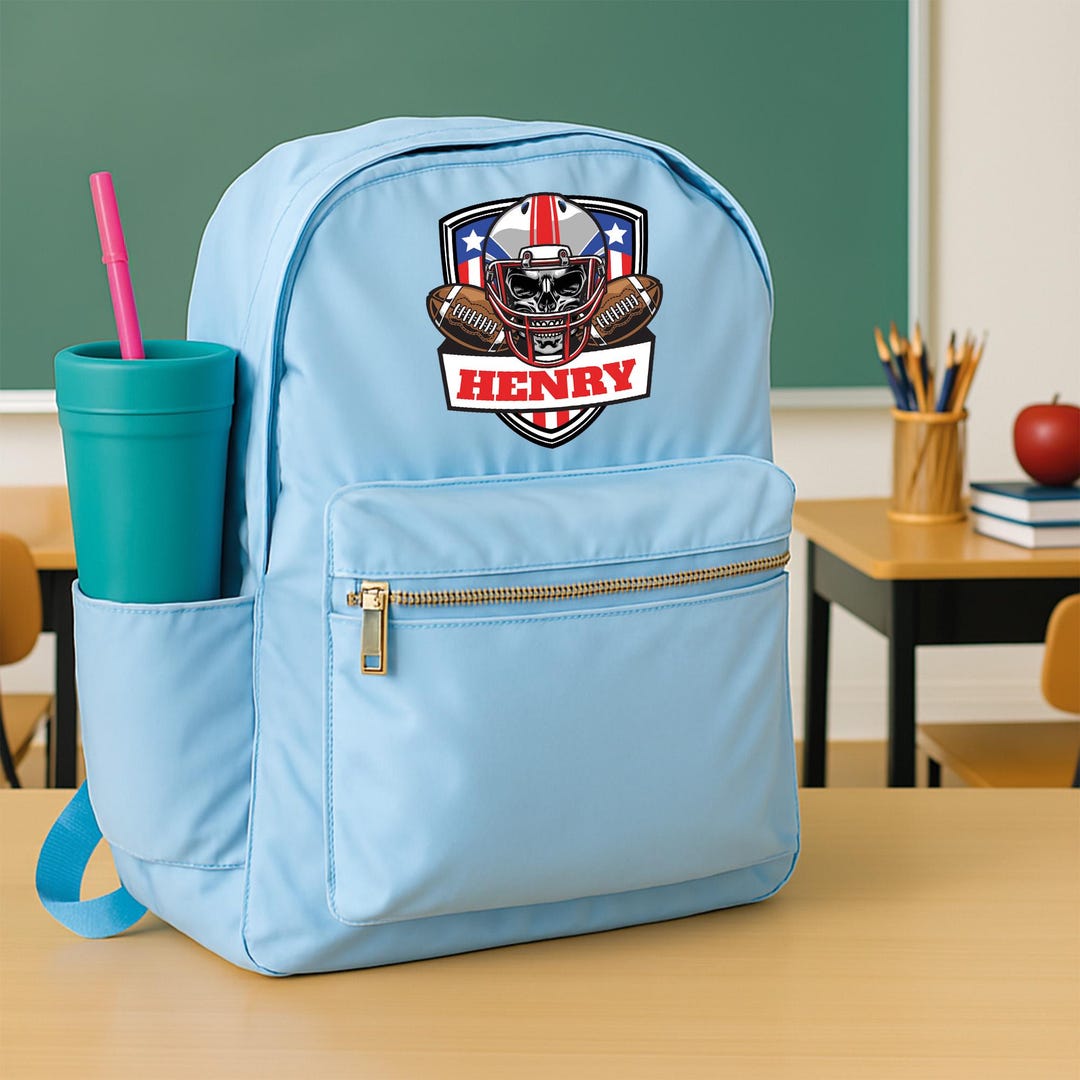 Personalized Football Backpack: Custom Name Back to School Bag - Etsy