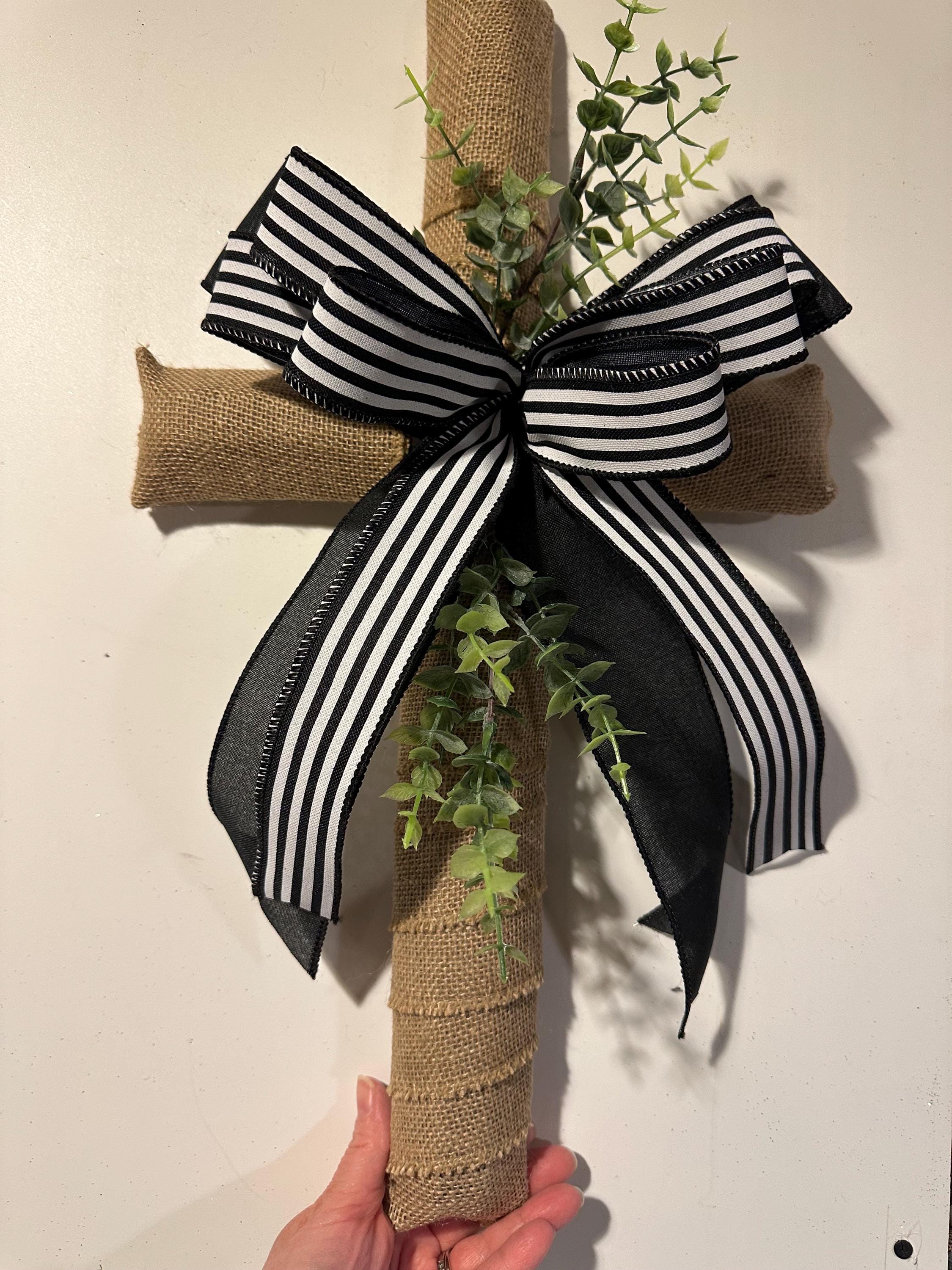 Burlap Wire Frame Cross, Easter Cross, Everyday Cross for Home ...