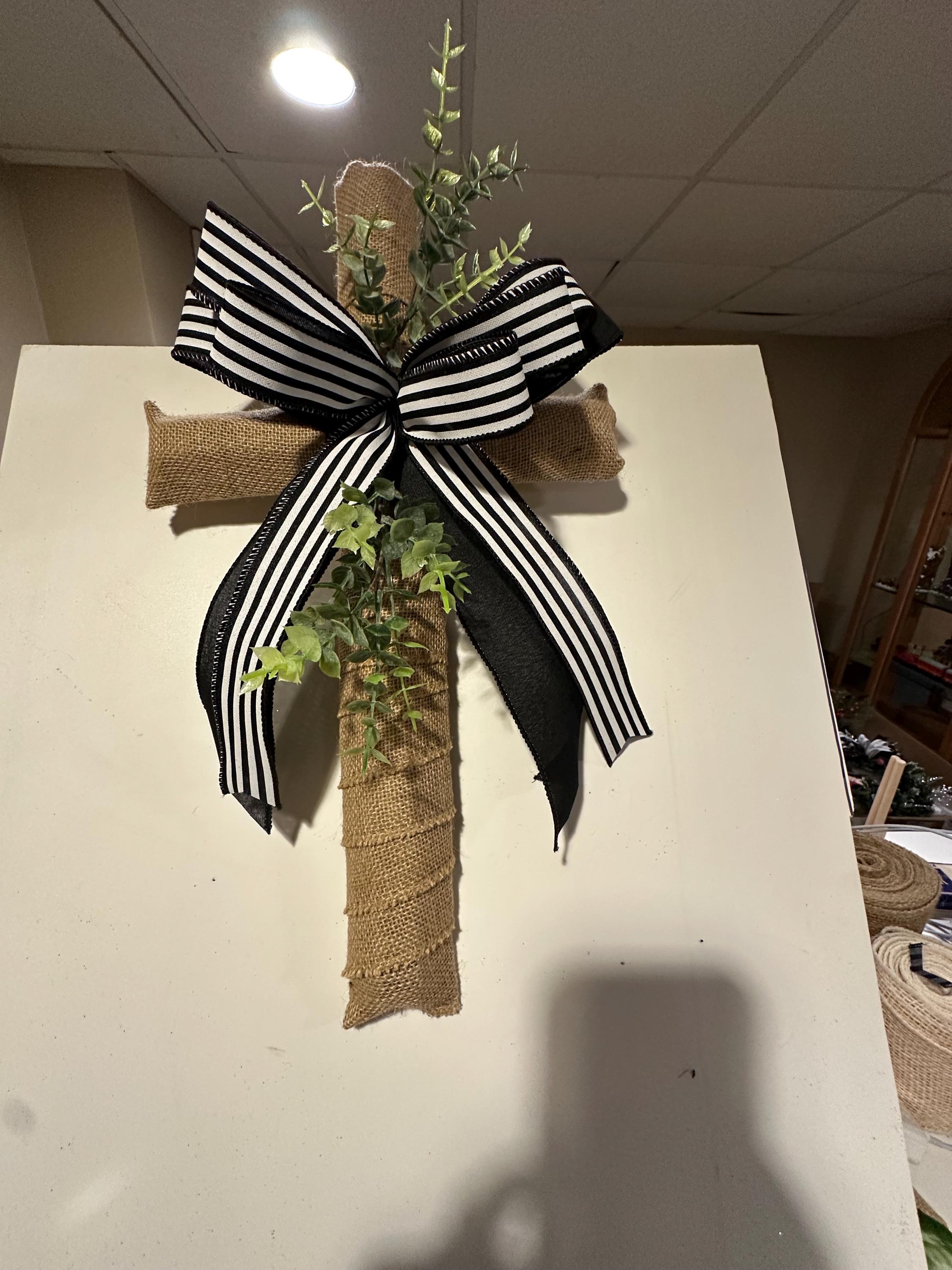 Burlap Wire Frame Cross, Easter Cross, Everyday Cross for Home ...