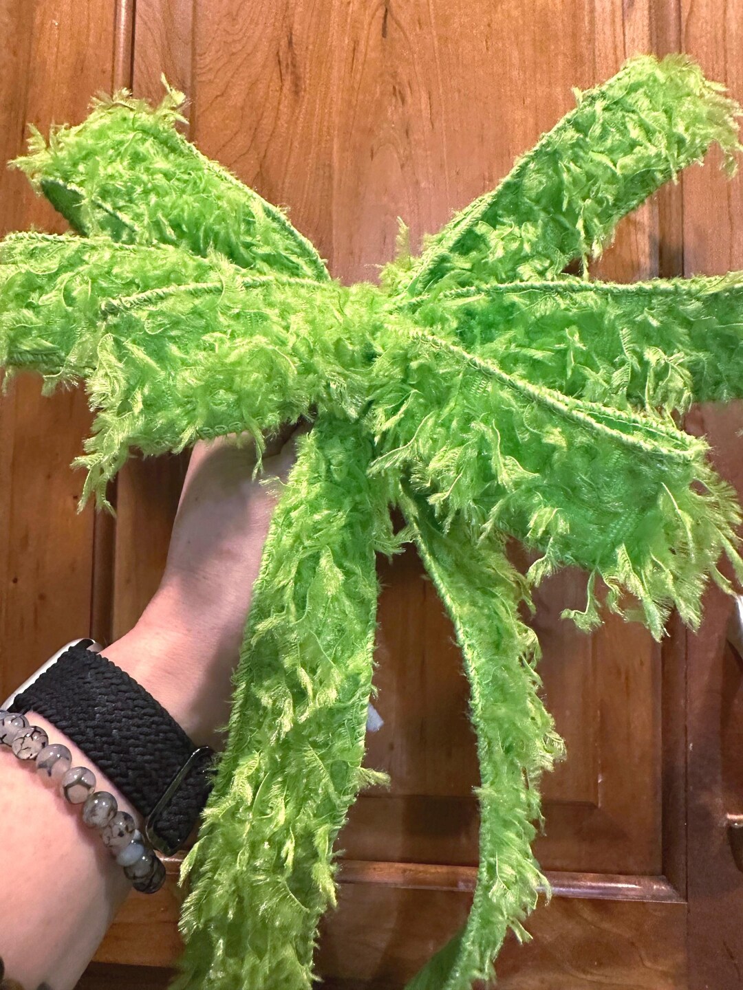 Lime Green Furry Christmas Bow: Holiday Wreath & Mantel Decor - Etsy