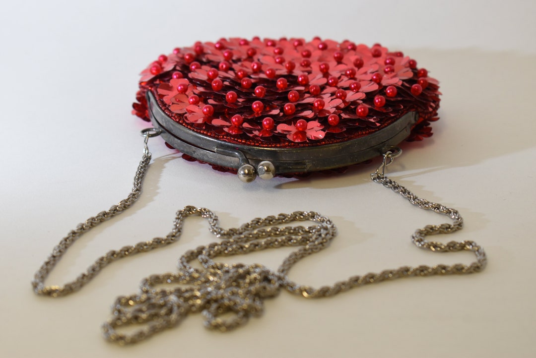 Vintage Red La Regale Sequin Purse, Red Clutch, Evening Bag,vintage ...