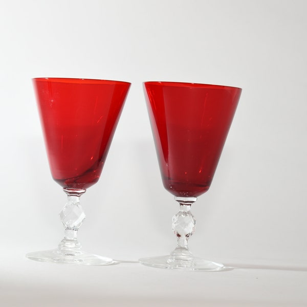 Red Glassware - Etsy