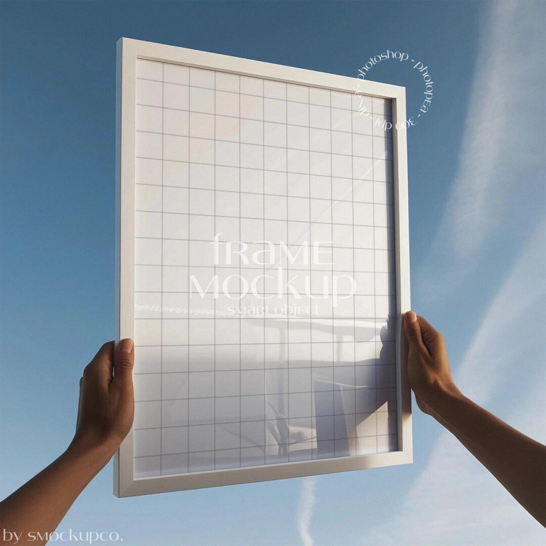 Frame Mockup Person Holding Frame, DIN A Ratio, Thin Wood Frame PSD ...