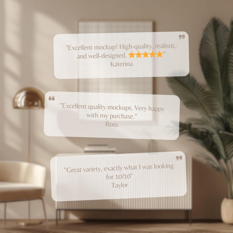 Scandinavian Style Frame Mockup | Smart Object Digital PSD | Warm ...