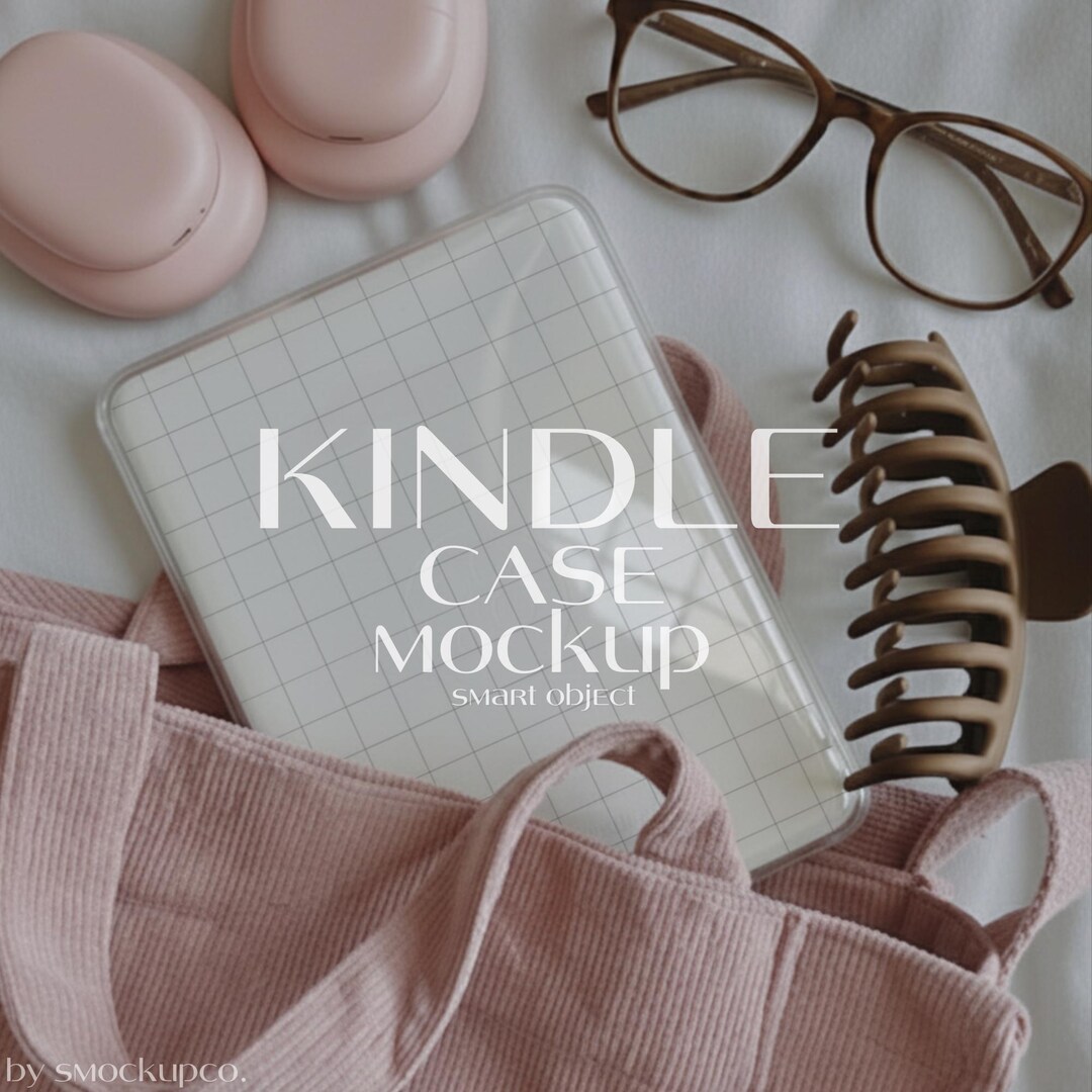 Cozy Kindle Case Mockup Sticker Mockup Ebook E-reader Stickers Template ...