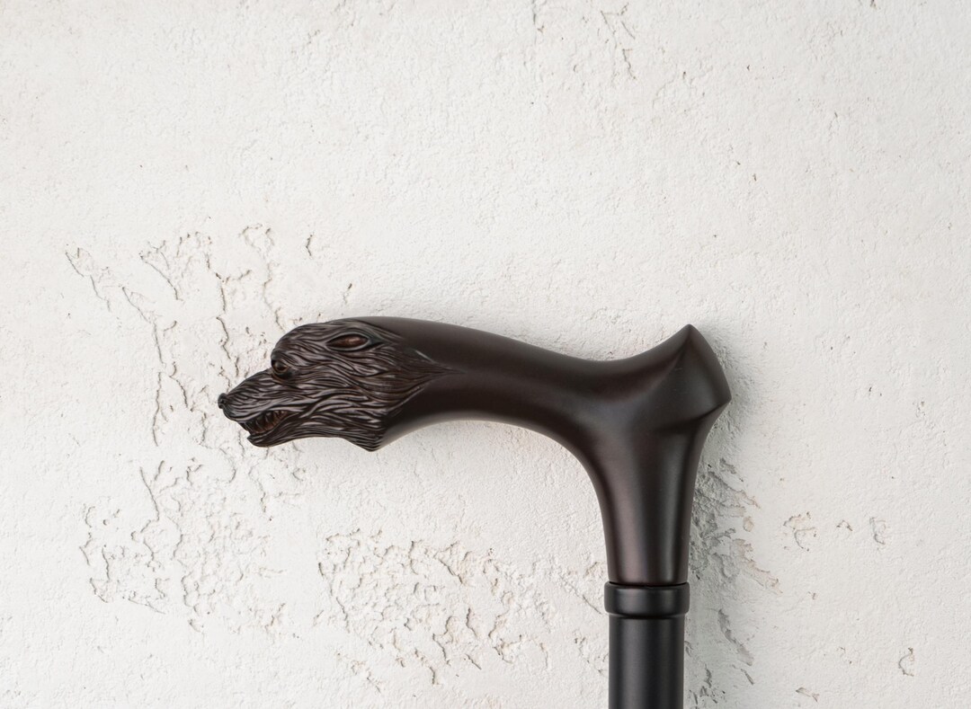 Wood Wolf Cane, Designer Cane, Fashionable Cane, Artistic Cane for Men ...