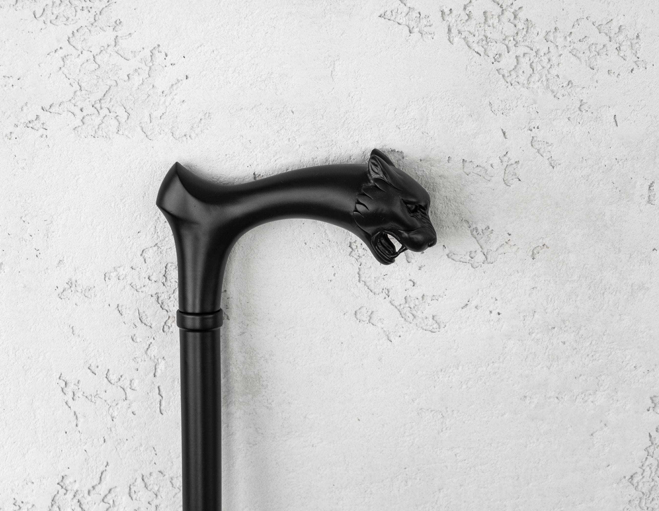Black Panther Handle Walking Cane, Luxury Decorative Walking Stick for ...