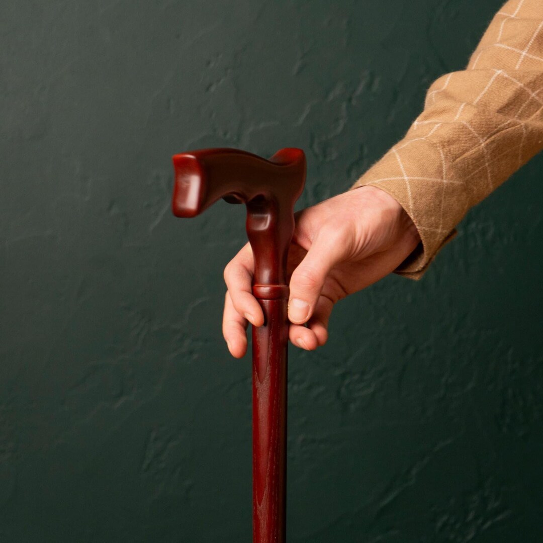 Ergonomic Wooden Walking Cane With Derby Handle, Mobility Support for ...