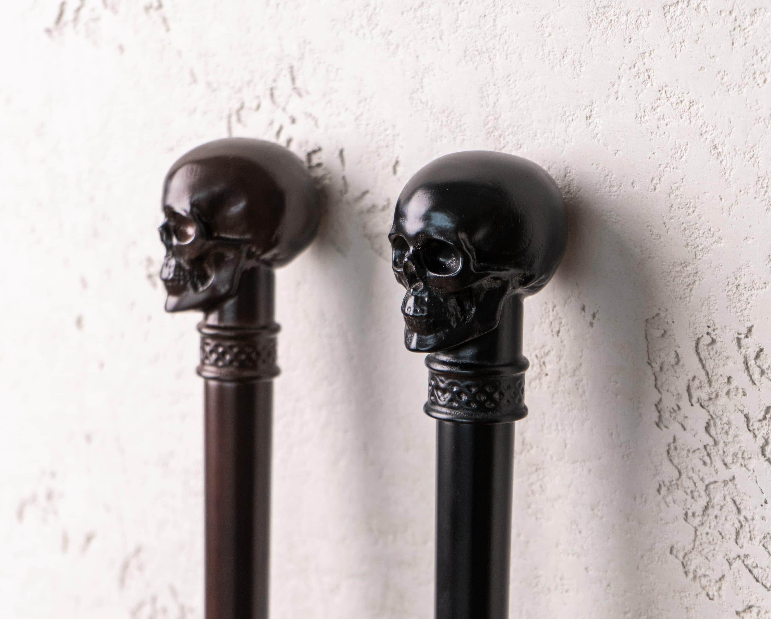 Skull Cane Men Walking Cane Carved Wooden Stick Gothic Cane Fashionable ...