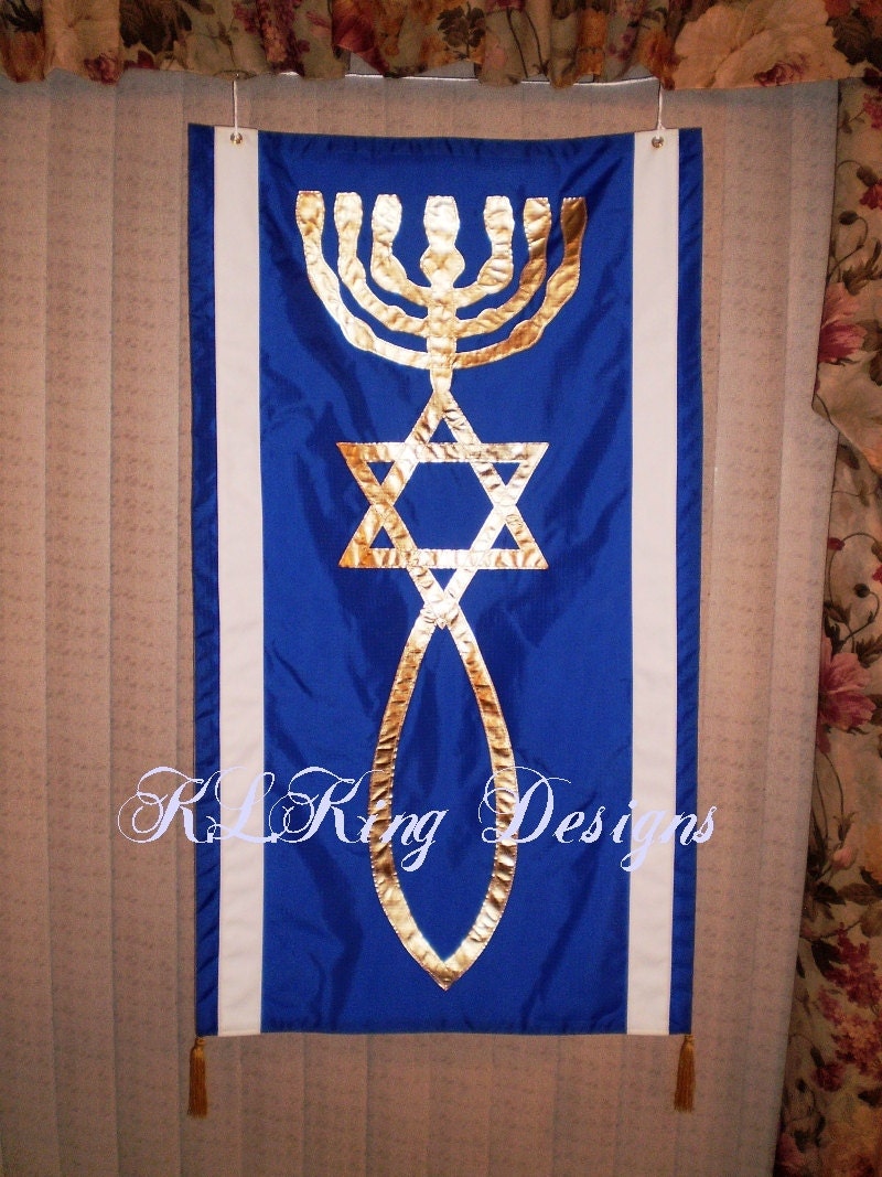 Star of David-messianic Symbol Banner-passover-jewish Holiday Flag-2 ...