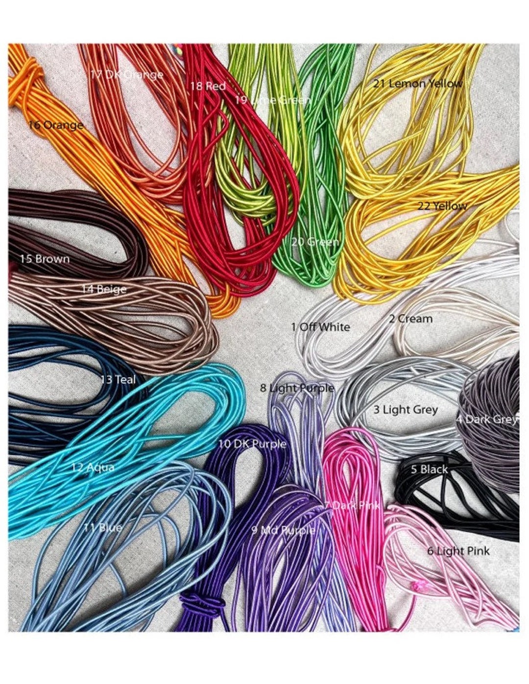 1.8mm Satin Elastic Cord: Bookbinding, Masks & DIY Jewelry - Etsy
