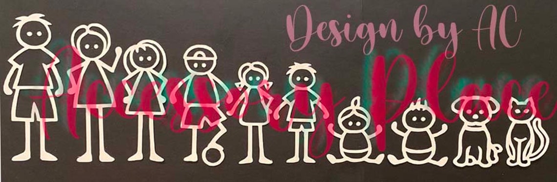 Customizable Family Sticker Custom Stick Figure Family Car Decal for ...