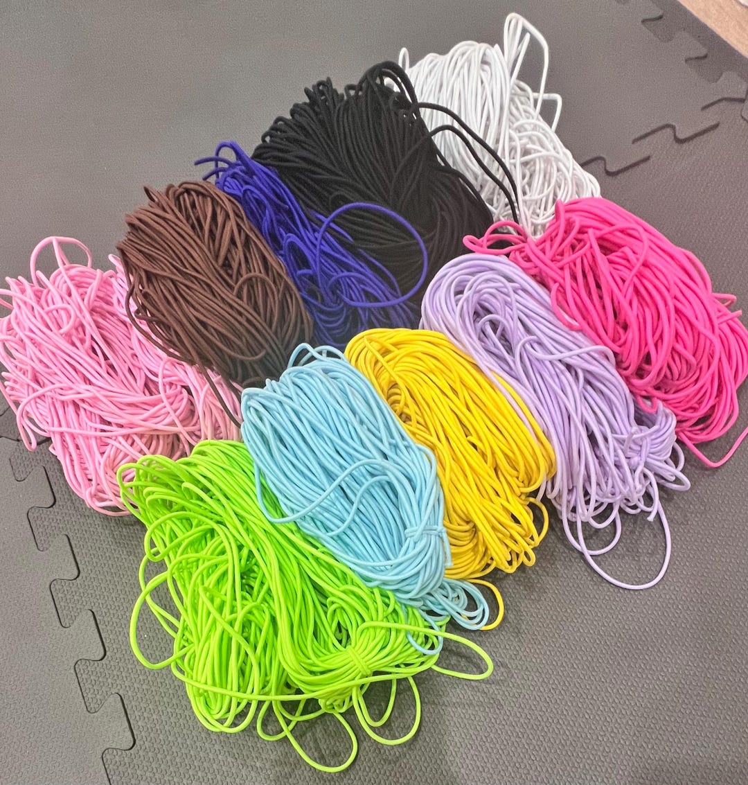 You Pick Premium 2.5mm Soft Elastic Cords - 10 Vibrant Colors Shown ...