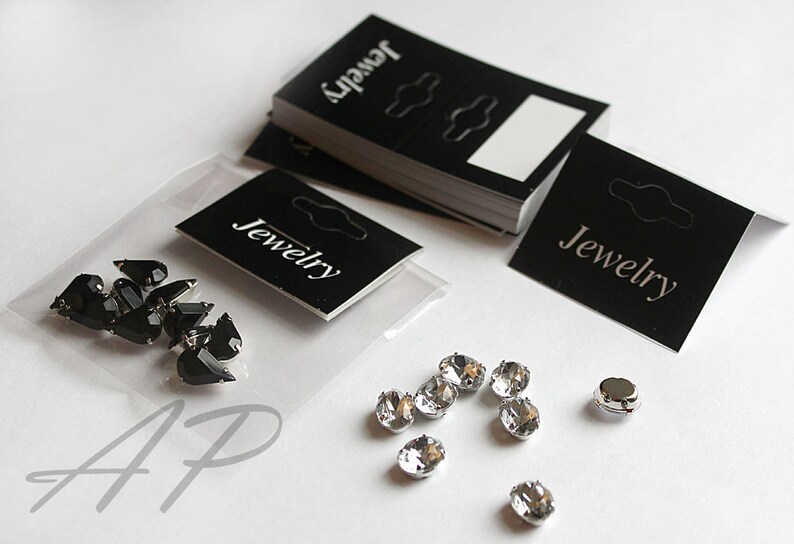 100 Pcs of Glossy Black Card Tag for Accessories and Jewelry for DIY - Etsy