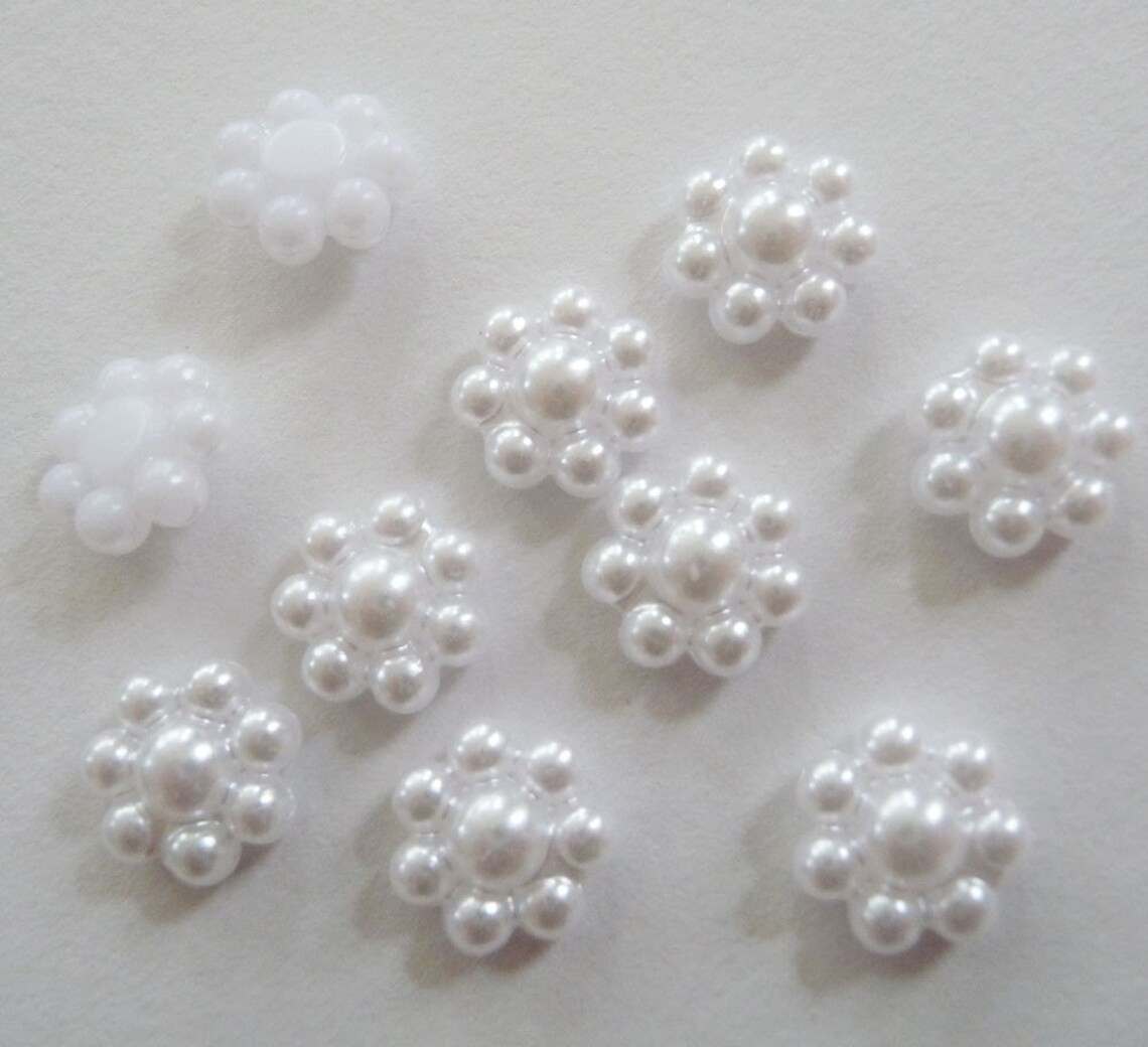 Flower Faux Pearl 10mm Sew on Pearl Bead W/ Hole on the Side - Etsy