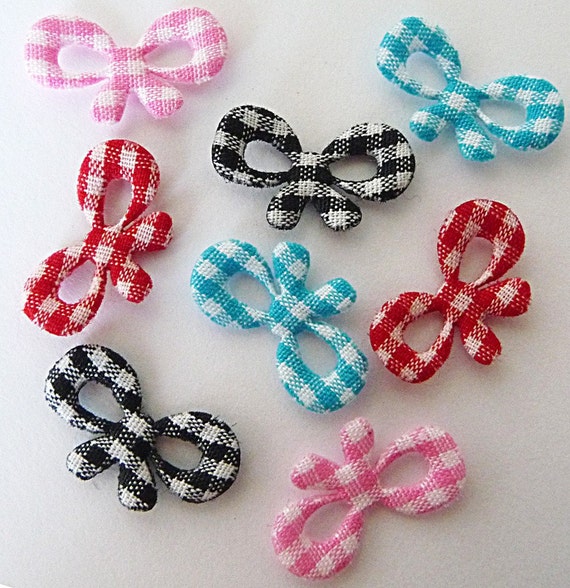 20pcs.. 20mmx11mm Gingham Check Ribbon Bow Padded Applique in | Etsy