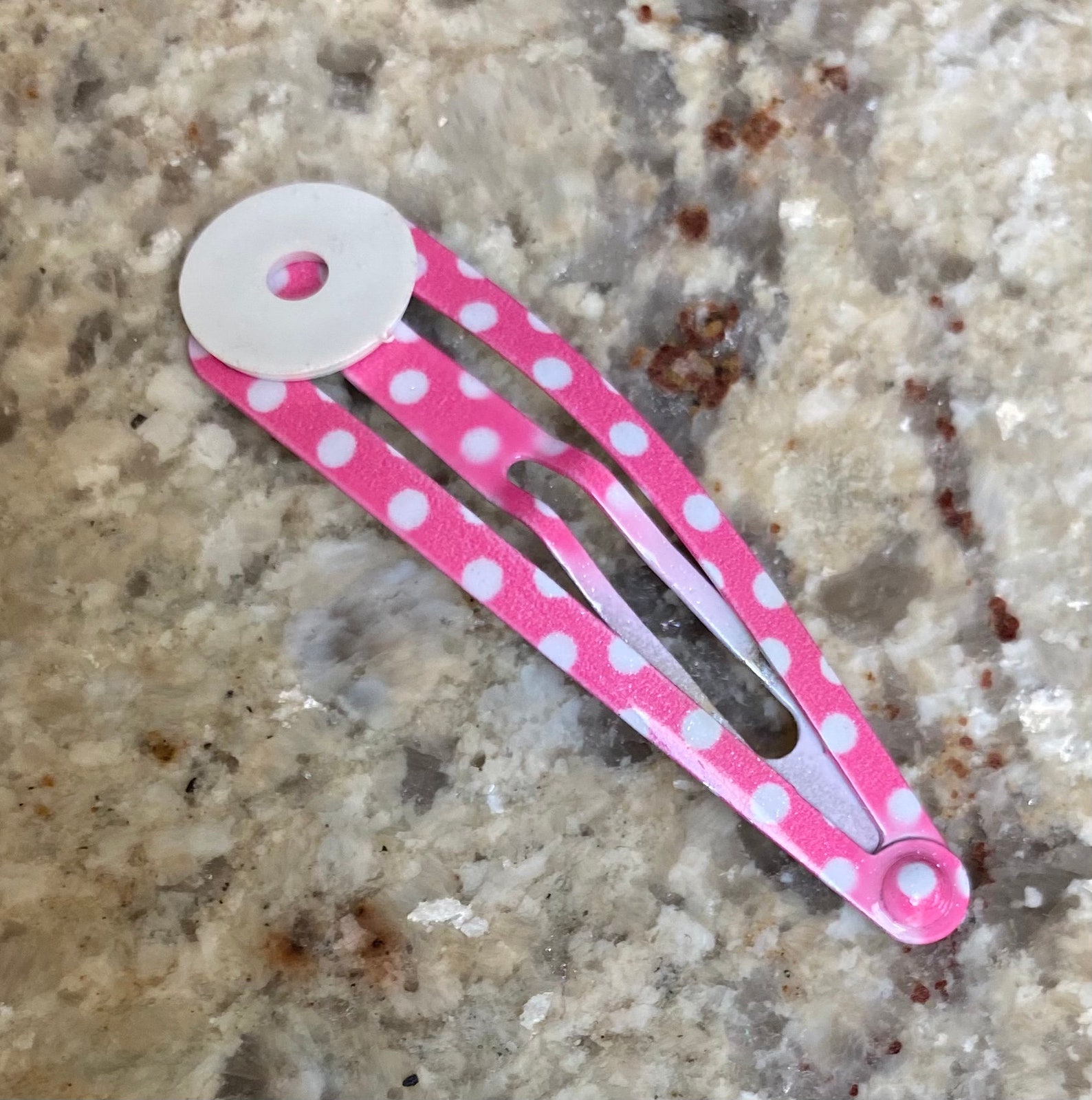 7pc, 14pc 50mm(2") Polka Dot Hair Snap Clip With Glue Pad Set in Red ...