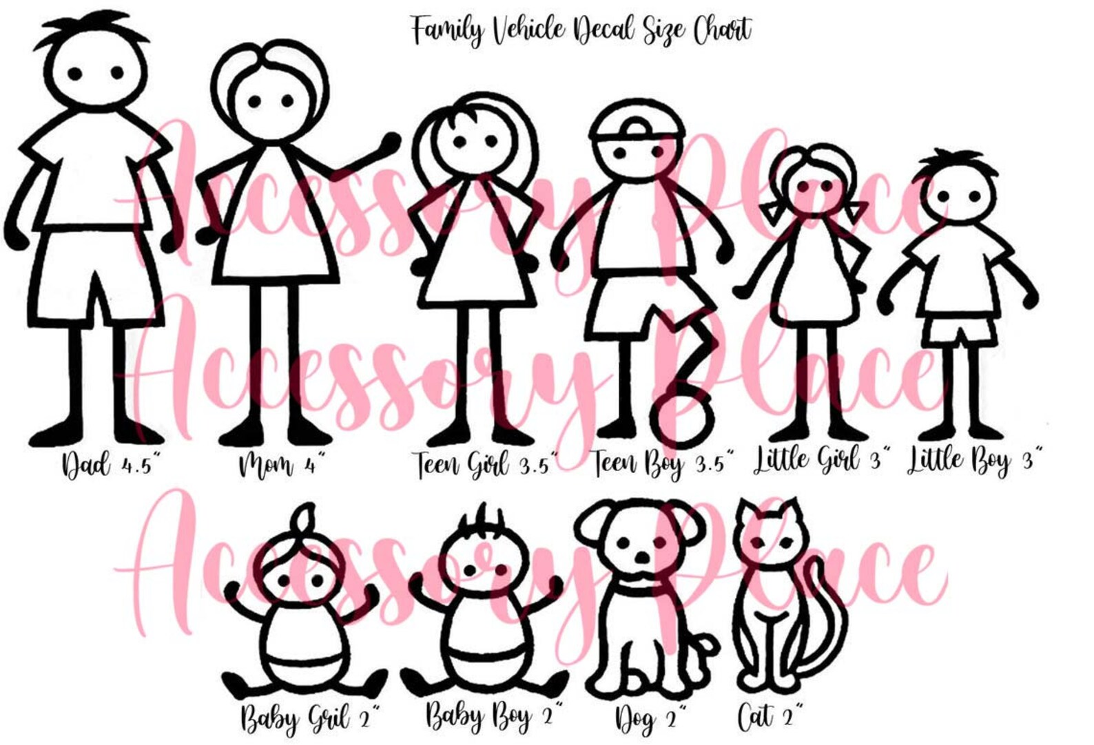 Customizable Family Sticker Custom Stick Figure Family Car Decal for ...