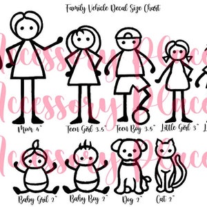 Customizable Family Sticker Custom Stick Figure Family Car Decal for ...