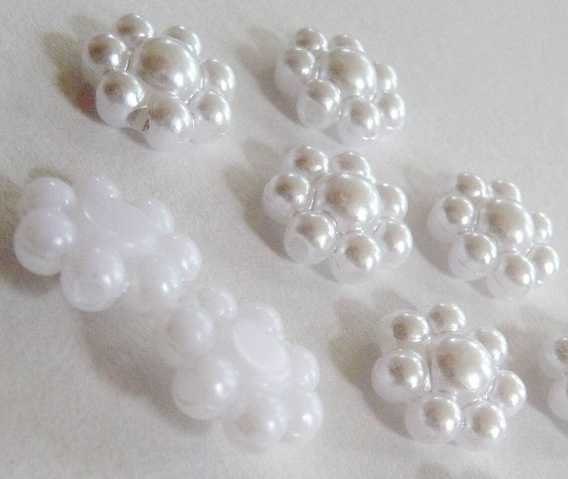 Flower Faux Pearl 10mm Sew on Pearl Bead W/ Hole on the Side - Etsy