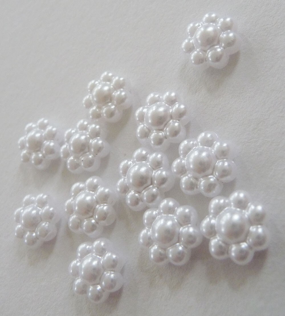 Flower Faux Pearl 10mm Sew on Pearl Bead W/ Hole on the Side | Etsy