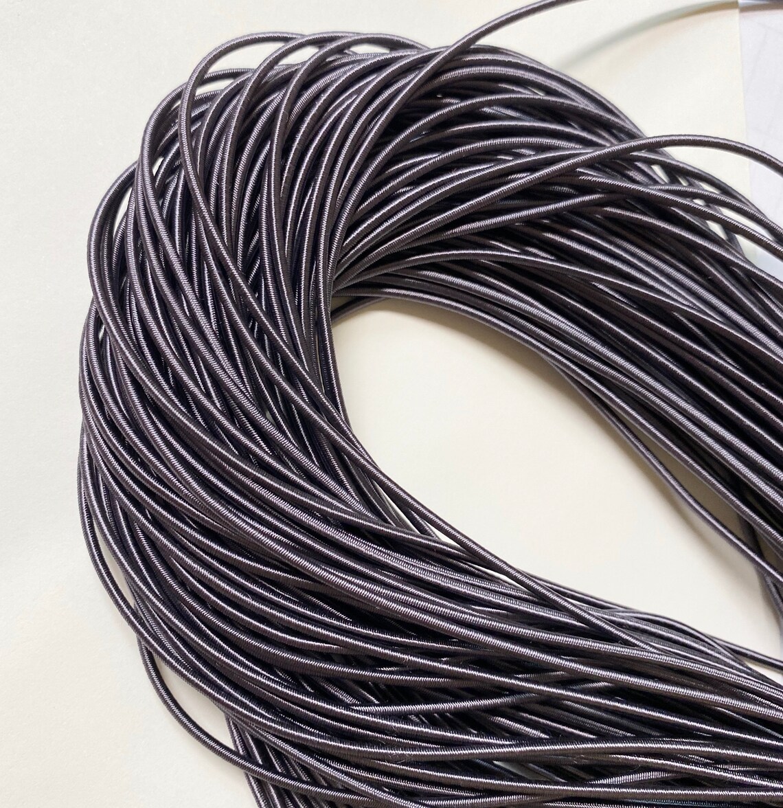 1.8mm Round Satin Elastic in Dark Grey for Bookbinding Hair - Etsy