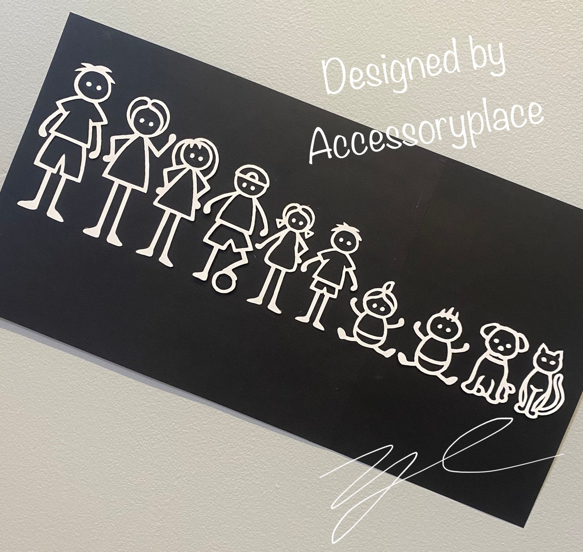 Customizable Family Sticker Custom Stick Figure Family Car Decal for ...