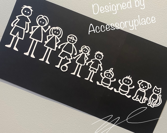 Customizable Family Sticker Custom Stick Figure Family Car Decal for ...