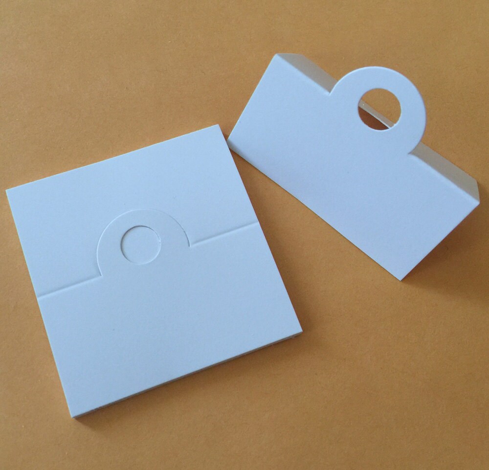 Blank Fold Over Header Cards, White & Kraft Brown Paper Tags for ...