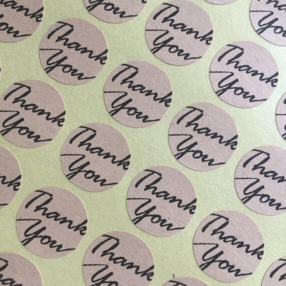 Thank You Seal Sticker Kraft Brown Circle Packaging Sealing | Etsy