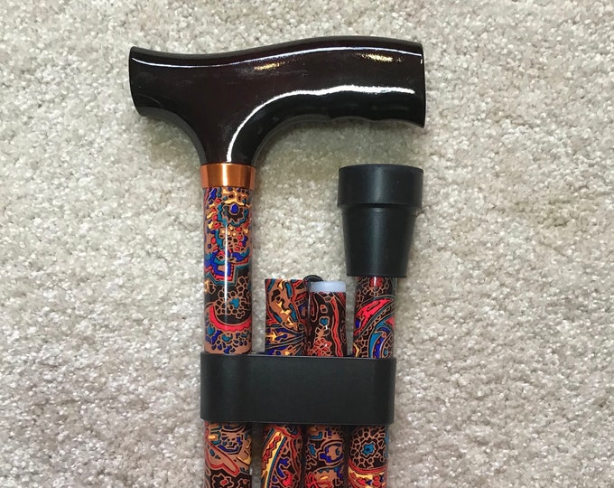 Folding Adjustable Cane Autumn Paisley - Etsy