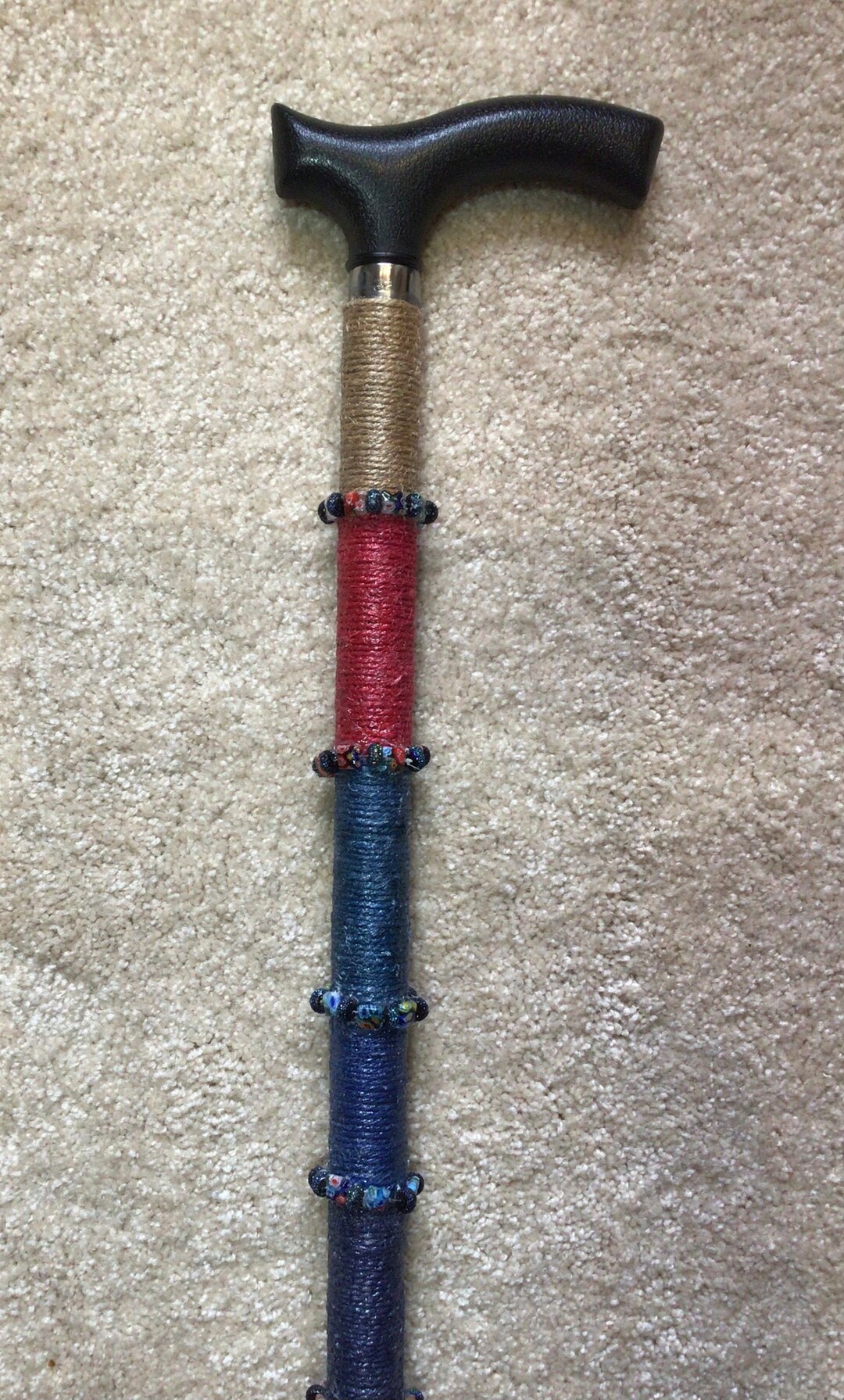 F3-jute and Beaded Cane - Etsy