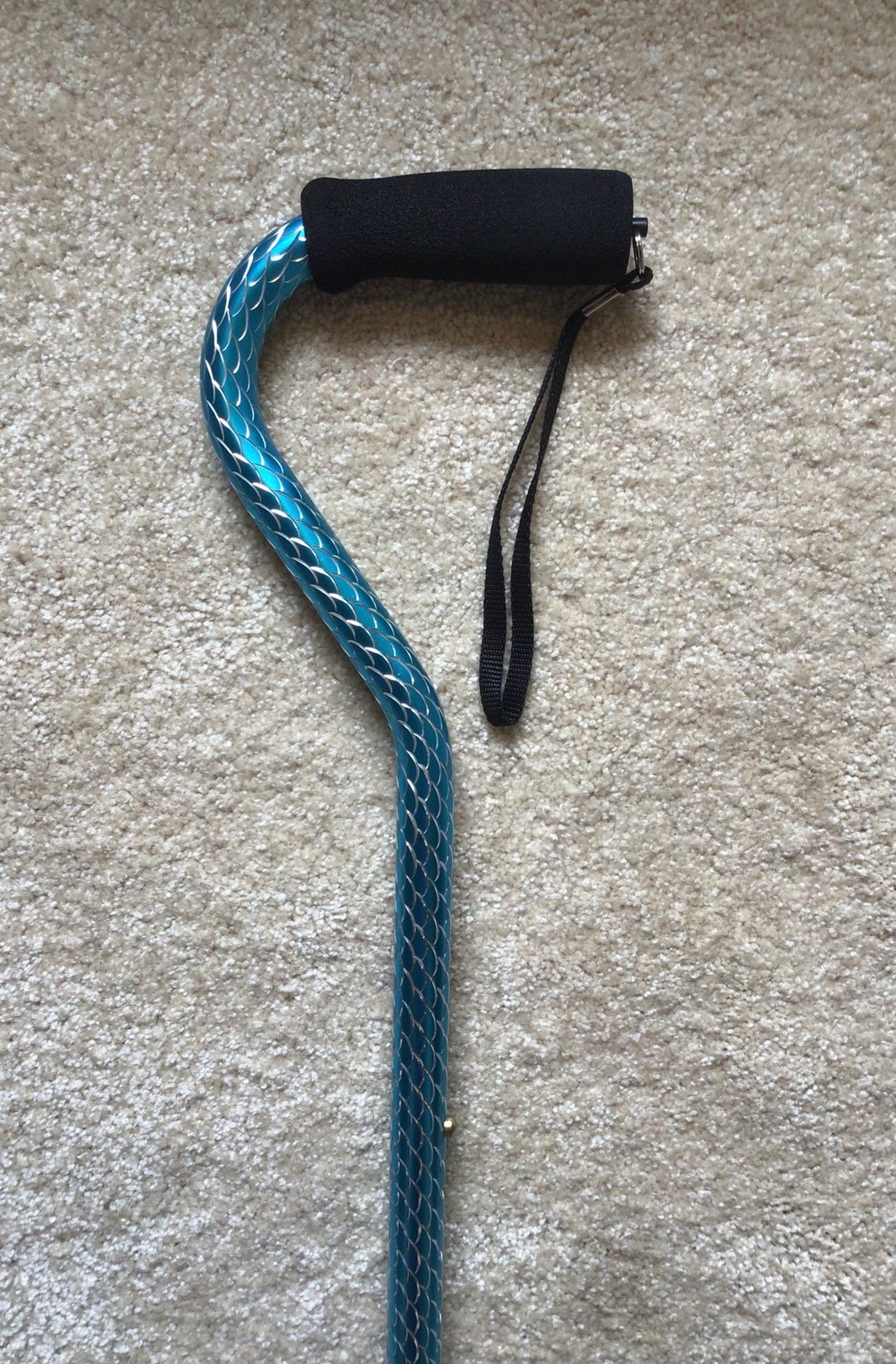 Adjustable Offset Blue and Silver Etched Cane - Etsy