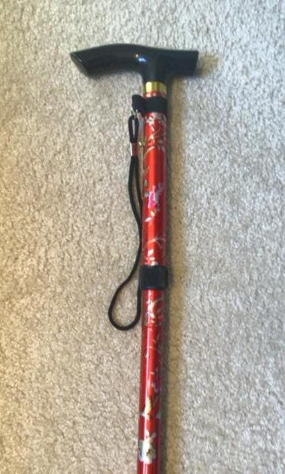 Folding Adjustable Cane- Red Floral Mix - Etsy