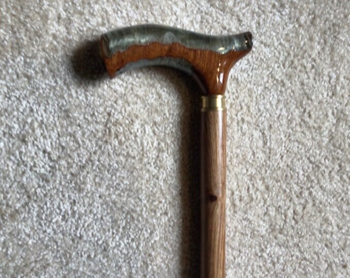 Rosewood Cane With Epoxy Resin Handle-the Silver Fox #1014 - Etsy
