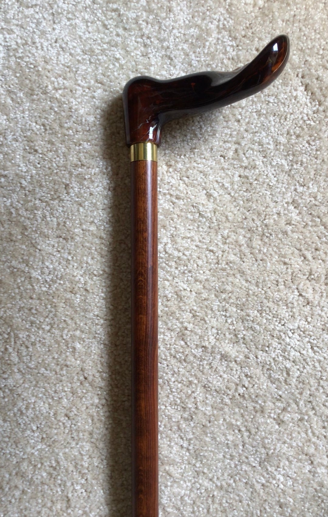 Palm Grip RH Amber Acrylic Handle on Walnut Shaft - Etsy