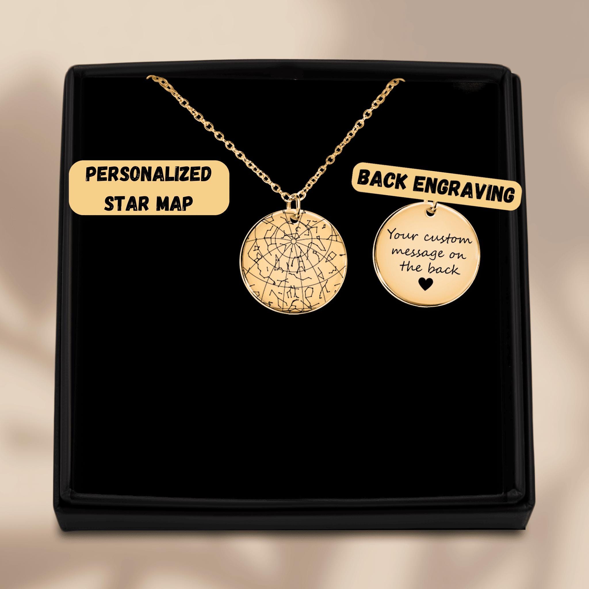 Custom Star Map Necklace – Personalized Night Sky Pendant, Date ...