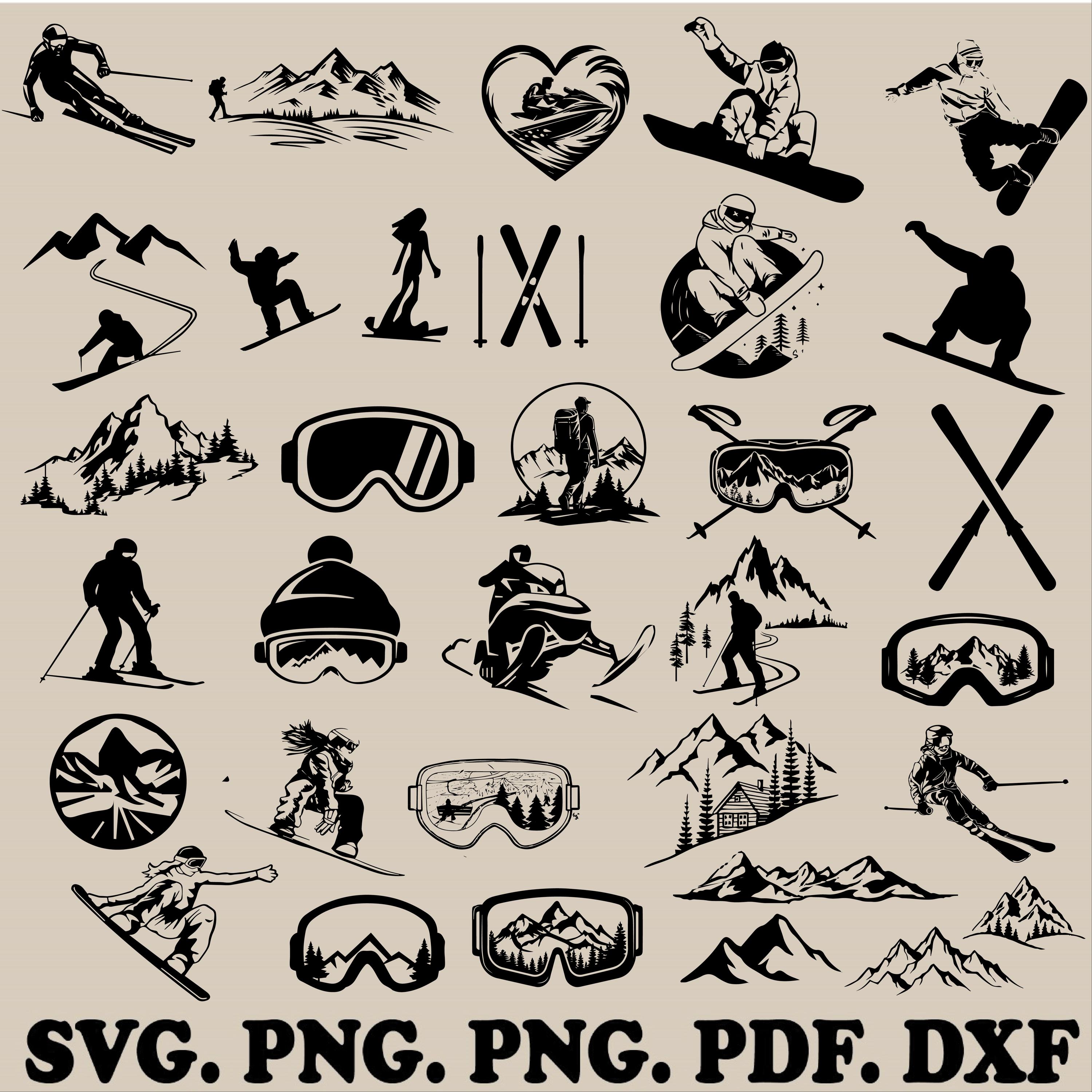 Skiing Svg Bundle, Winter Sports Svg, Winter Svg Bundle, Skiing Helmet ...
