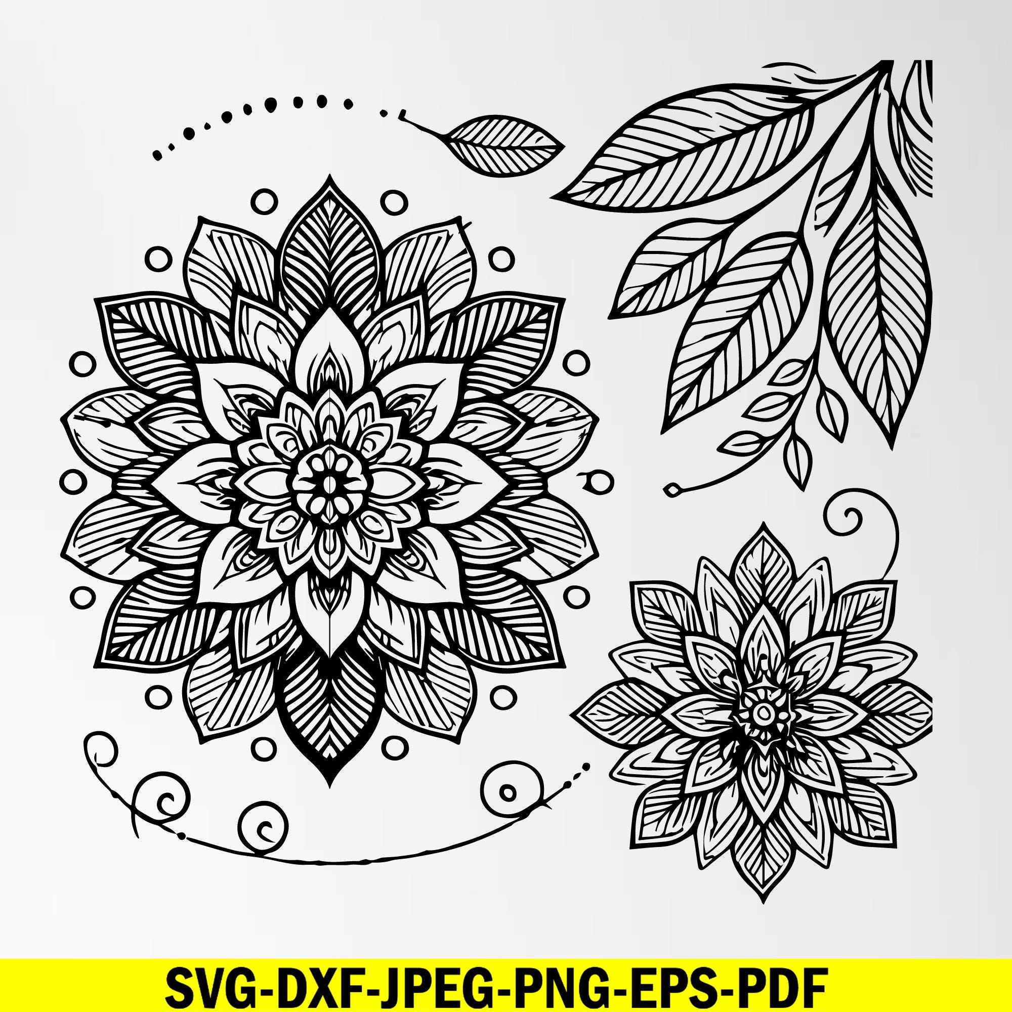 Mandala SVG Bundle, Wall Art Vector Files Svg, Mandala Vector Designs ...