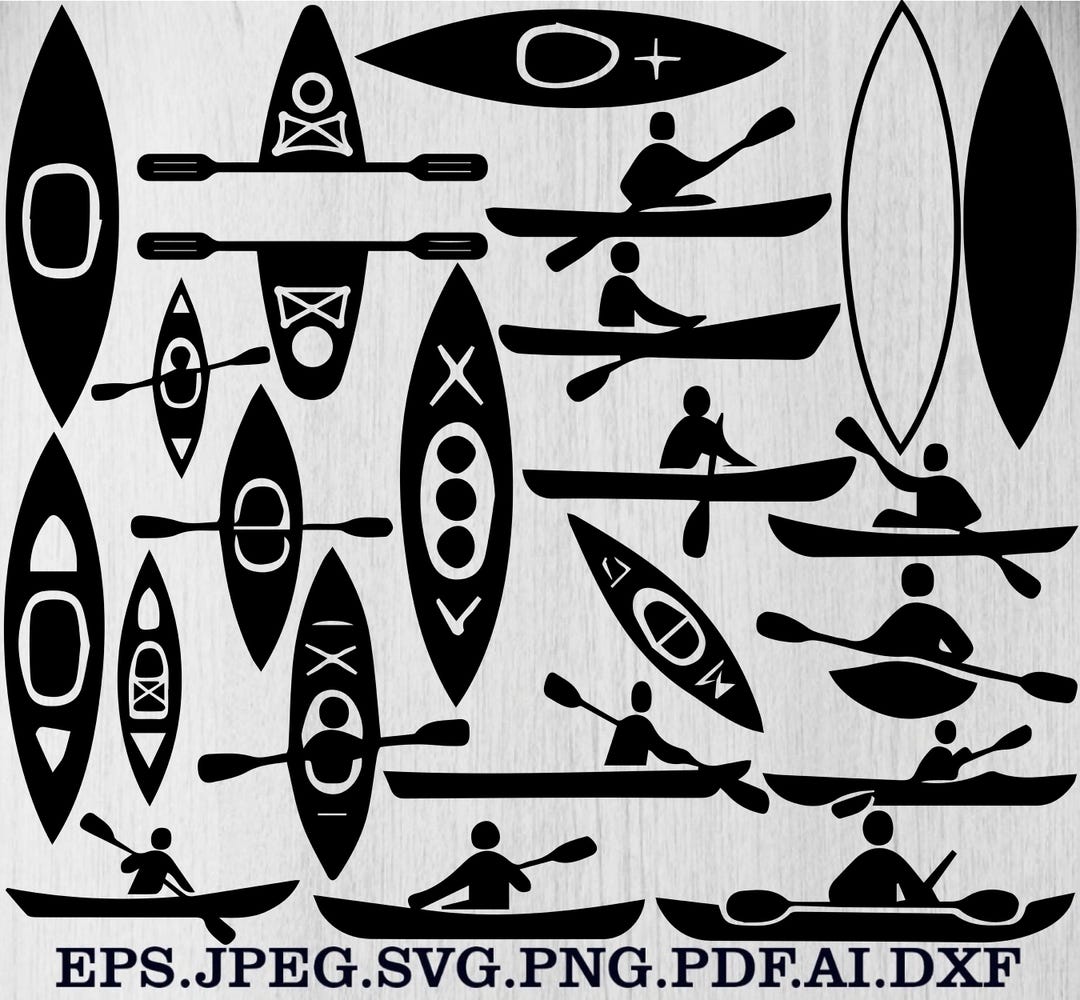 Kayak Svg Bundle, Kayak Png Bundle, Kayak Clipart, Kayak Cut Files for ...