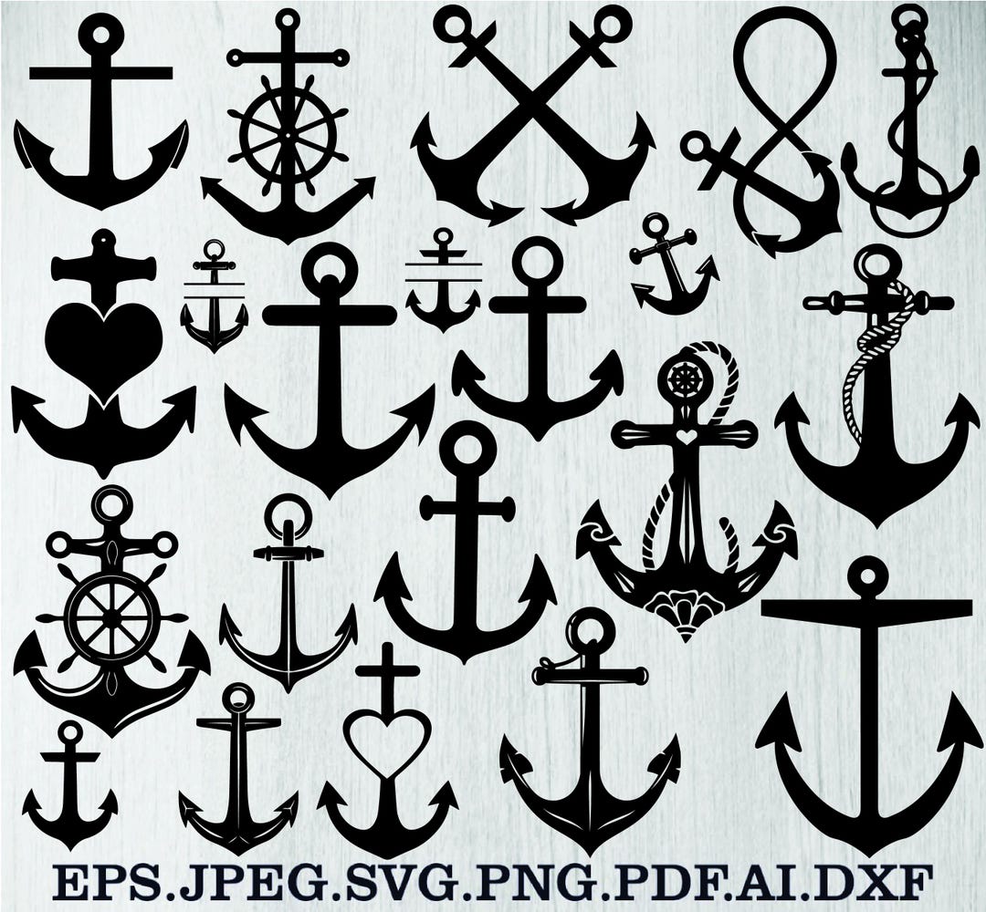 Anchor Svg Bundle, Anchor Clipart, Anchor Png Bundle, Anchor Silhouette ...