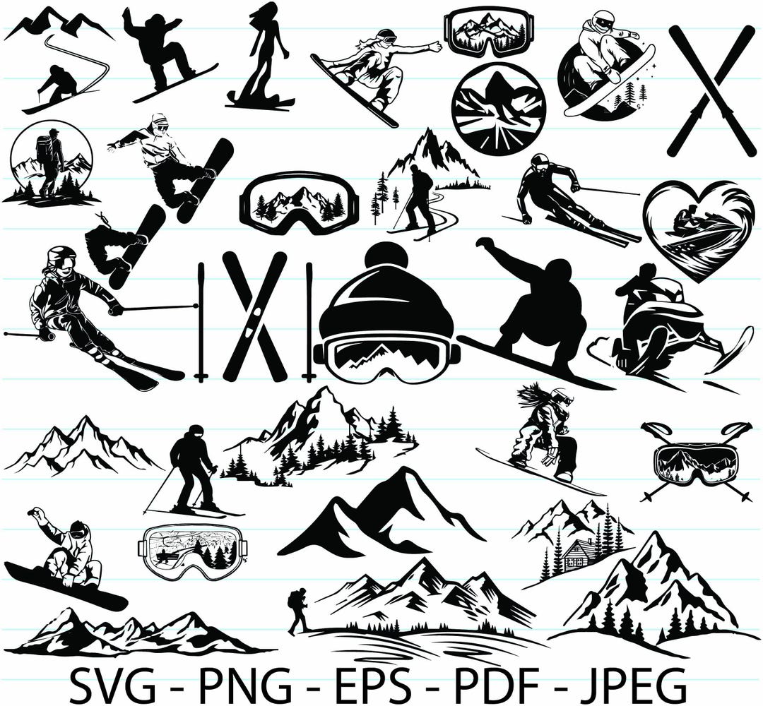 Skiing Svg Bundle, Winter Sports Svg, Winter Svg Bundle, Skiing Helmet ...