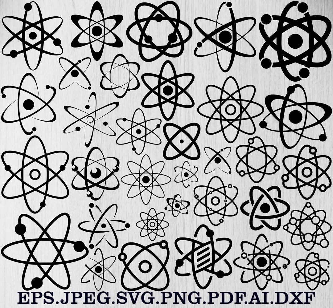 Atom Svg Bundle, Atom Png Bundle, Atom Clipart, Atom Cut Files for ...