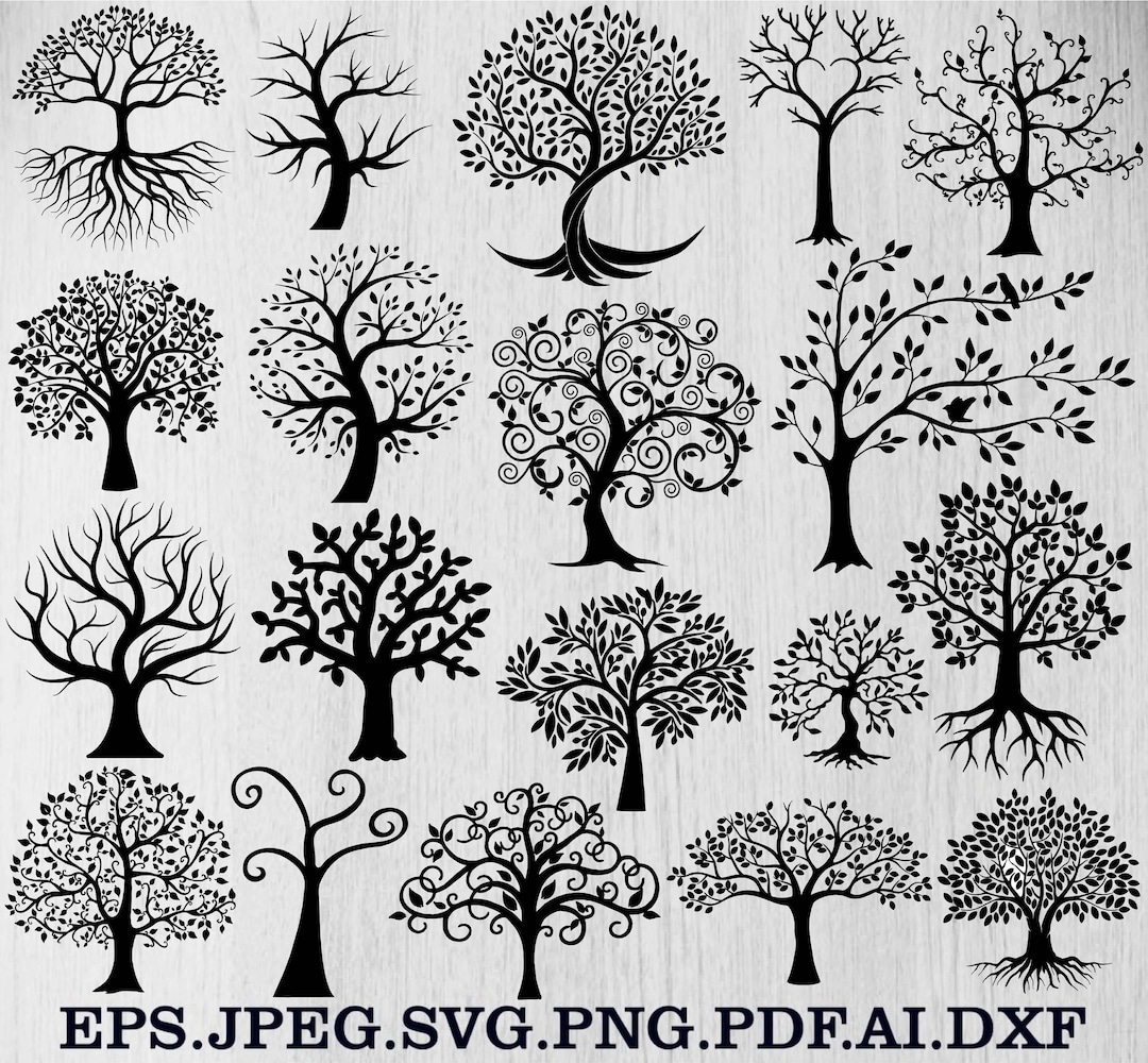 Tree Svg Bundle, Tree of Life Svg Bundle, Tree of Life Clipart, Tree of ...